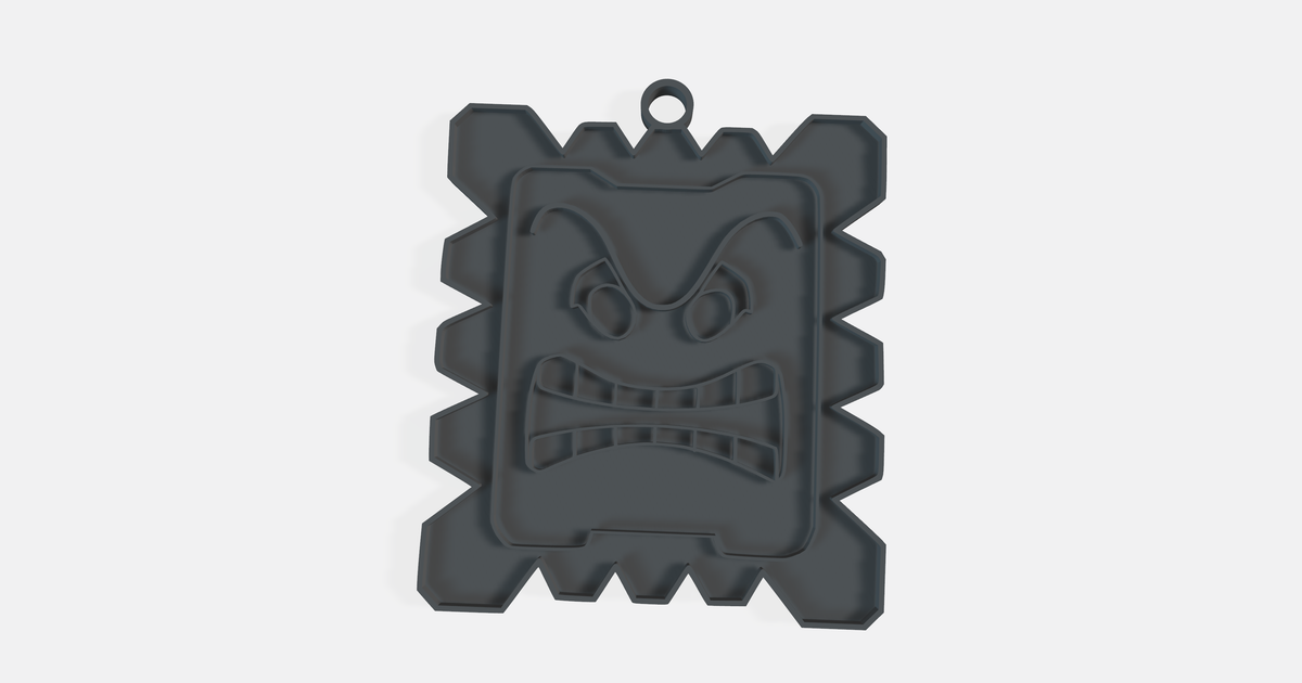 Thwomp Necklace or Keychain by Blakesmakes3d | Download free STL model ...