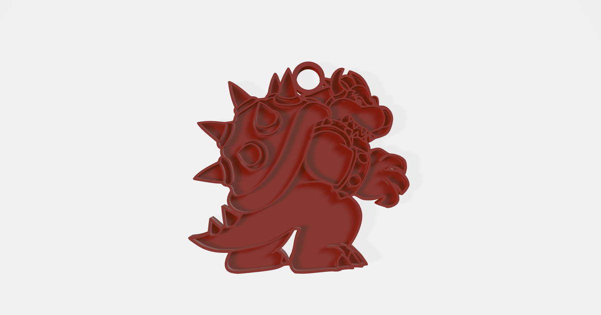 Bowser Keychain or Necklace by Blakesmakes3d | Download free STL model ...