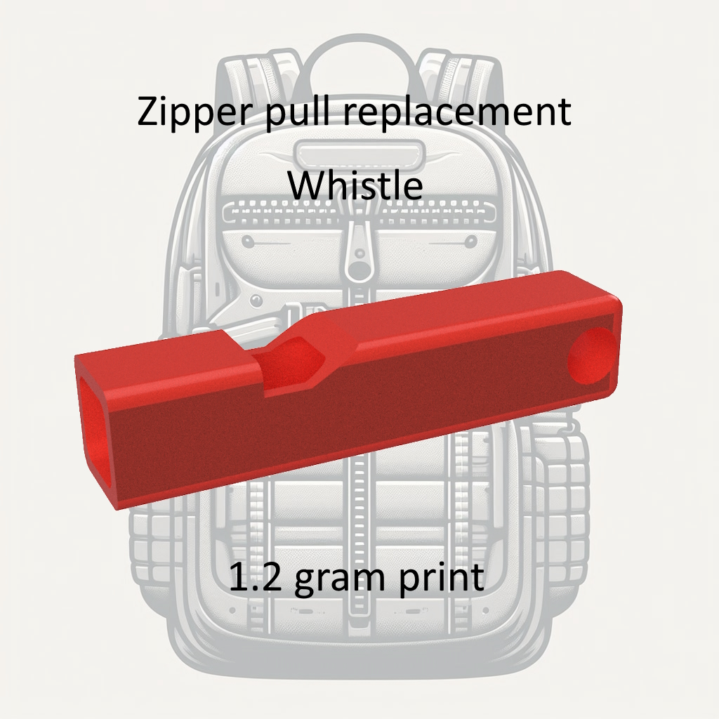 Zipper replacement pull whistle by R.deBrouwer | Download free STL ...