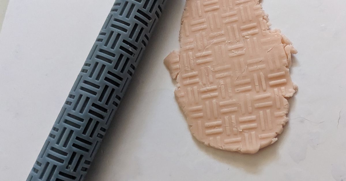 Texture Rolling Pin - Blocky Woven Pattern by Texture Rollers And More ...
