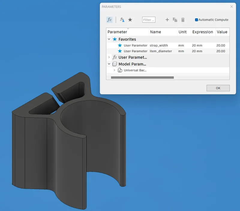 Customizable Backpack Strap Cylinder Clip por Paul | Descargar modelo ...