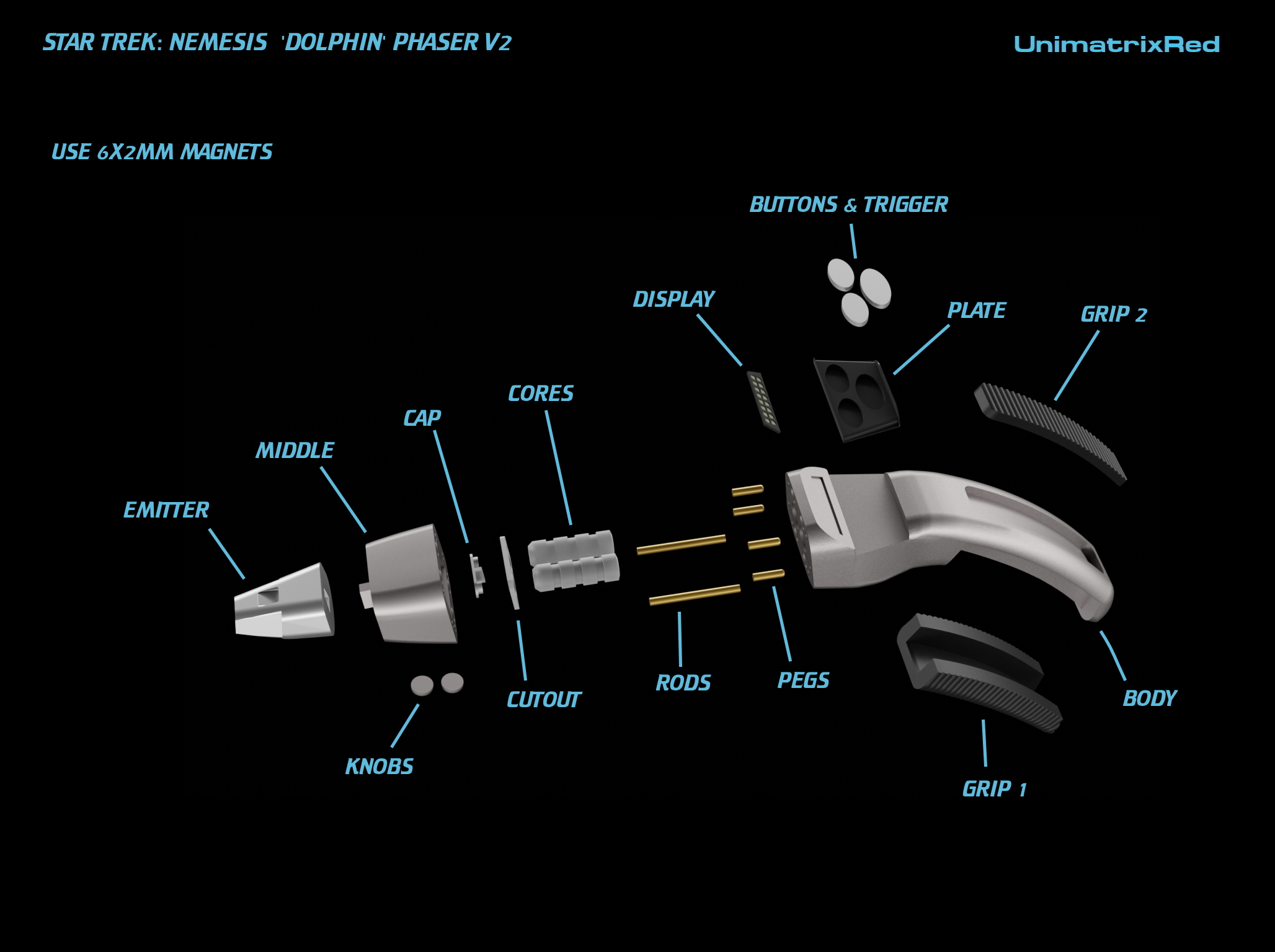 Star Trek: Nemesis Dolphin Phaser V2 by 𝗨𝗻𝗶𝗺𝗮𝘁𝗿𝗶𝘅𝗥𝗲𝗱🪐🌠 | Download free ...