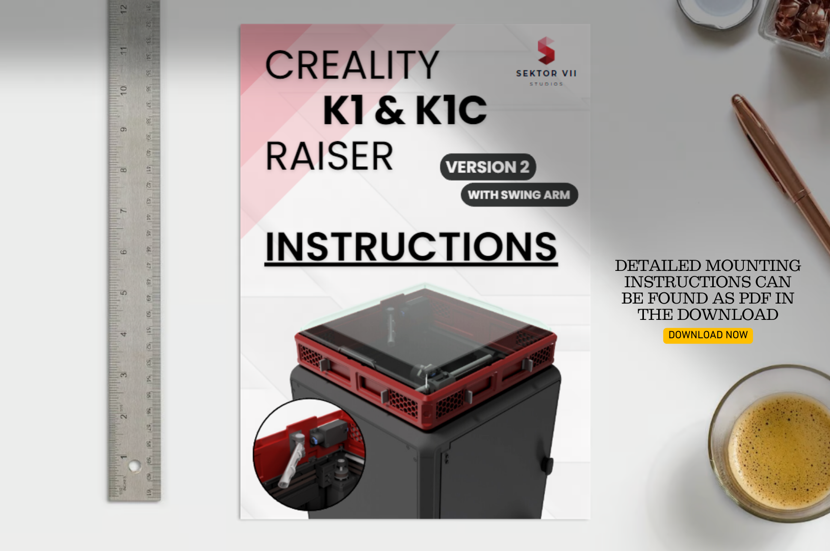CREALITY K1 & K1C RAISER / LID EXTENSION / RISER / TOP COVER / UPGRADE ...