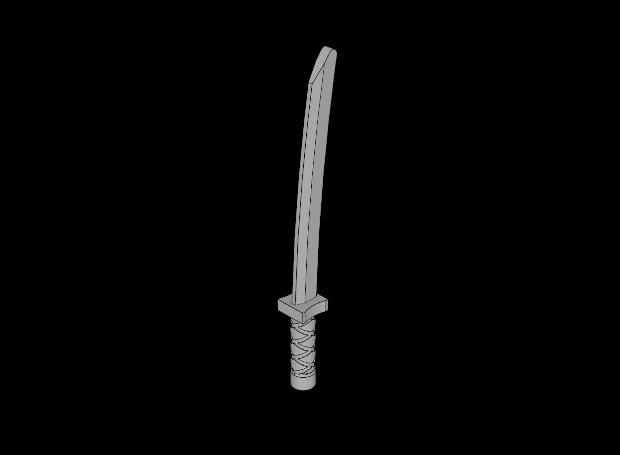 Lego Compatible (21459.dat) Minifig Sword Katana Type 3 (Square Guard ...