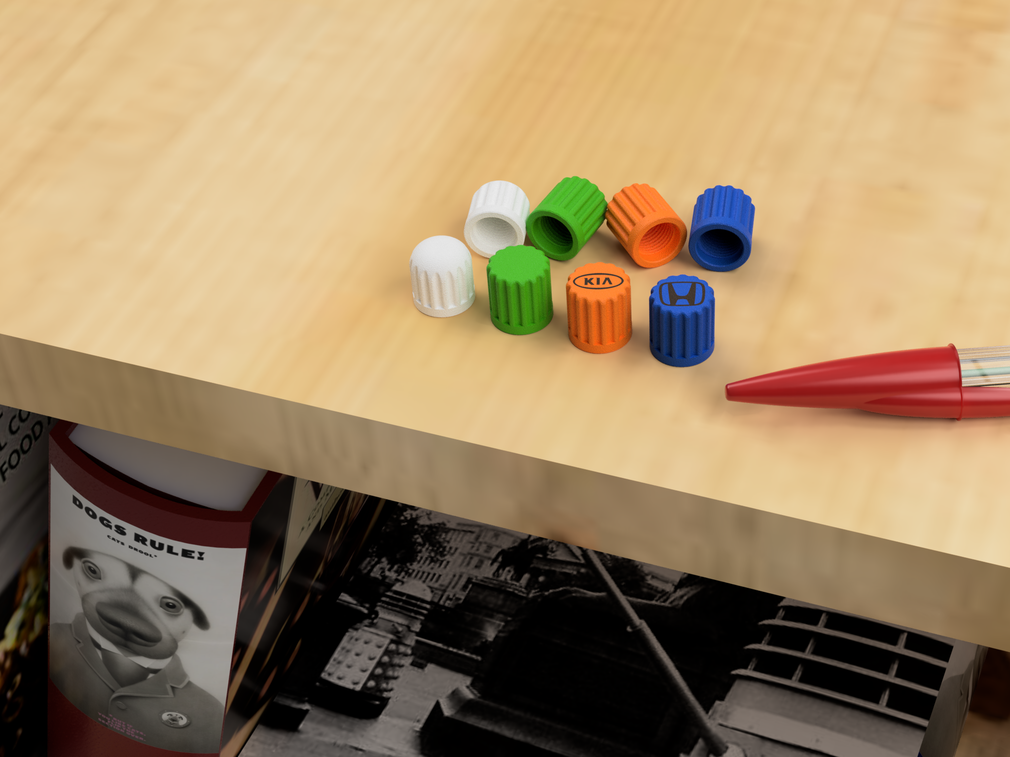 A wide assortment of Tire Valve Stem Caps by Joe | Download free STL ...