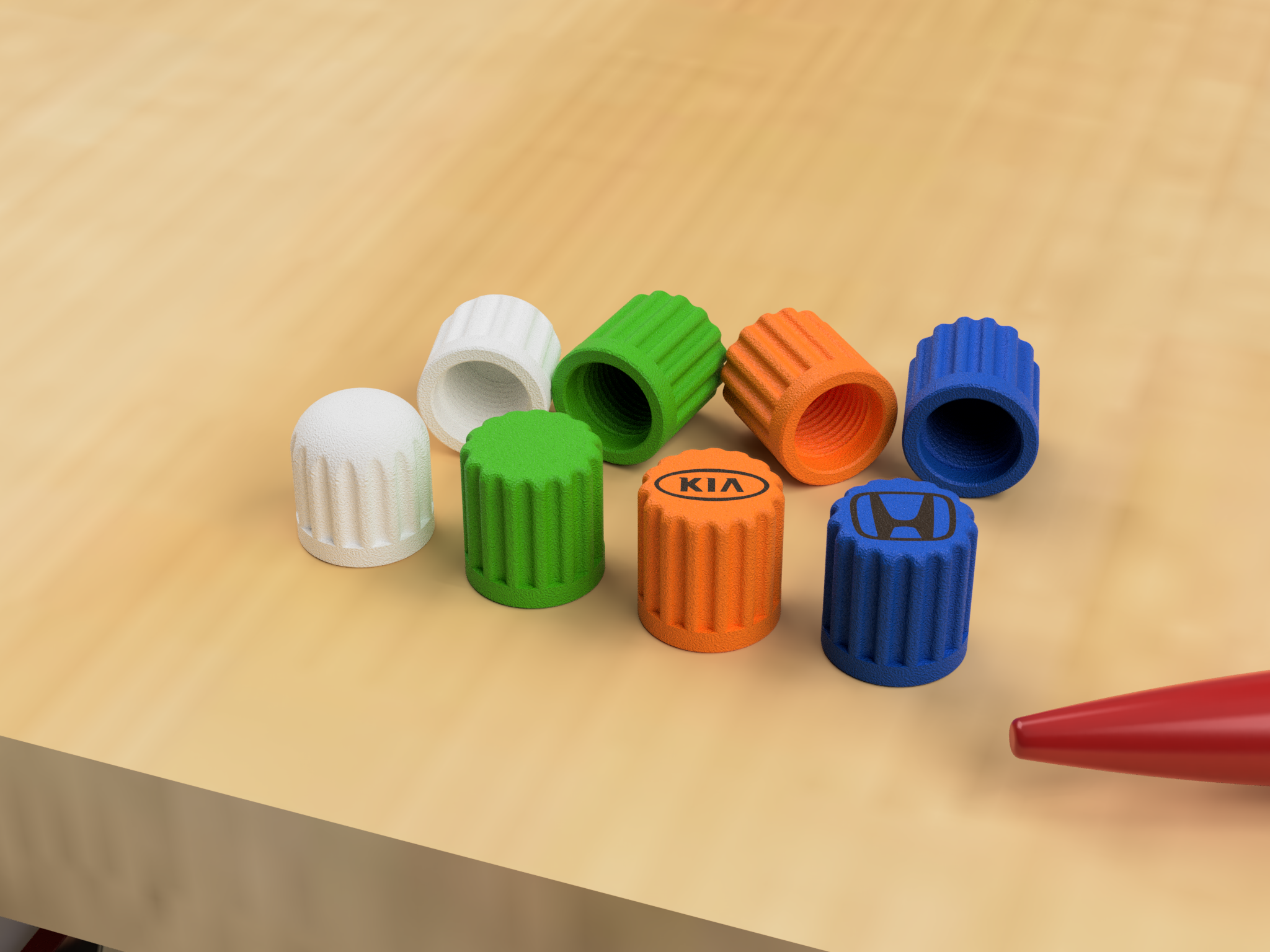 A wide assortment of Tire Valve Stem Caps by Joe | Download free STL ...