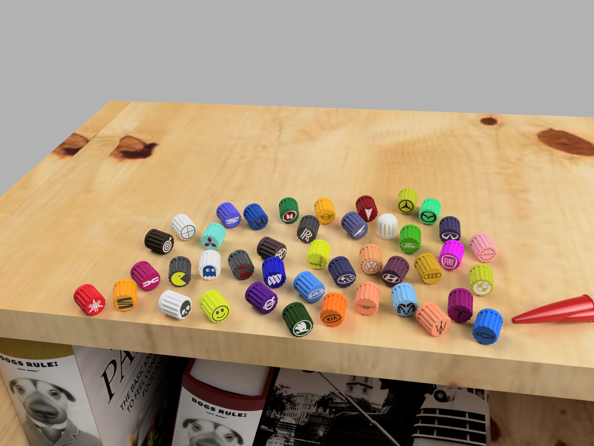 A wide assortment of Tire Valve Stem Caps by Joe | Download free STL ...