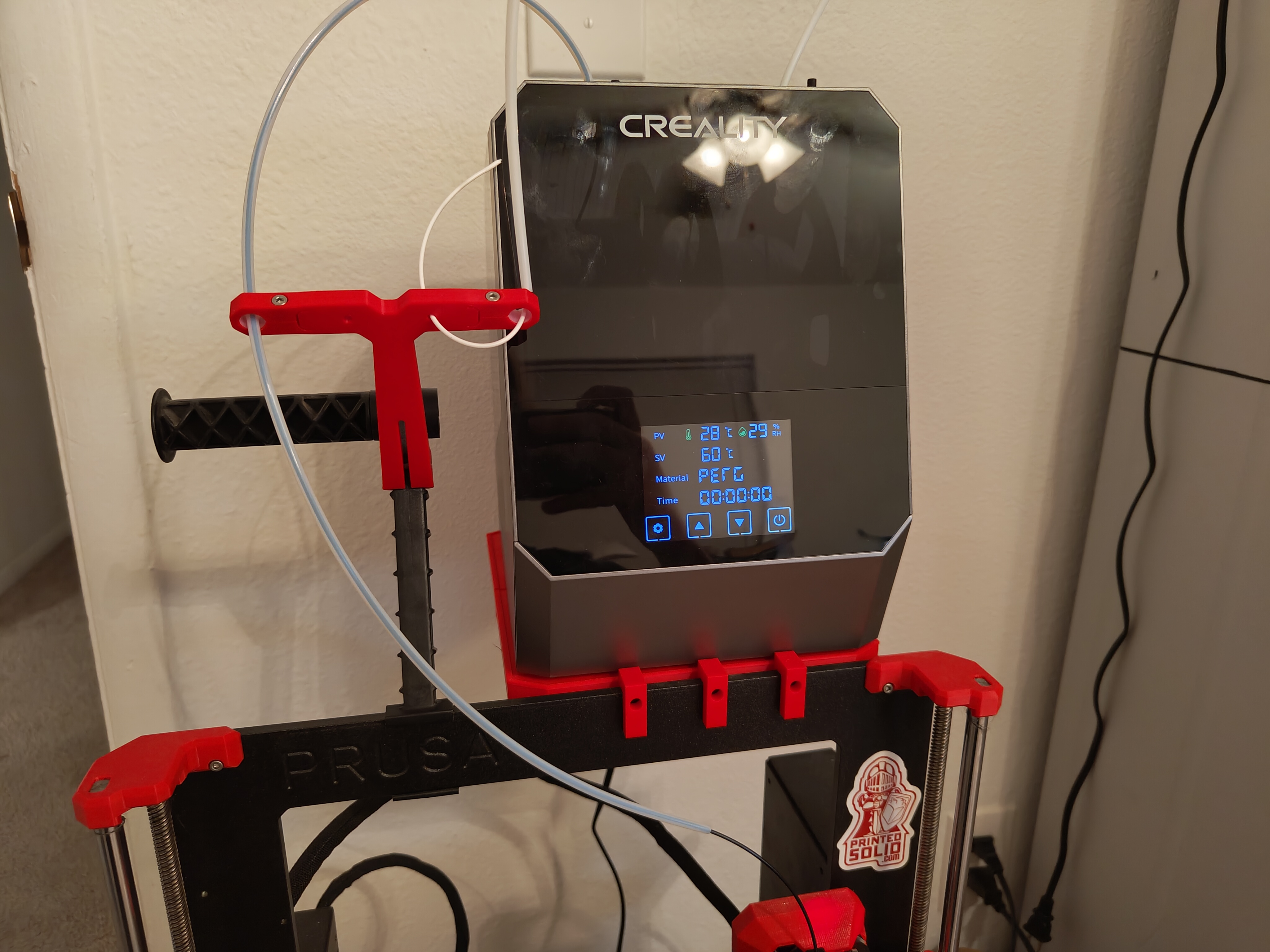 Shelf for Creality Space Pi Dual-Spool Filament Dryer Box on Prusa MK3 ...