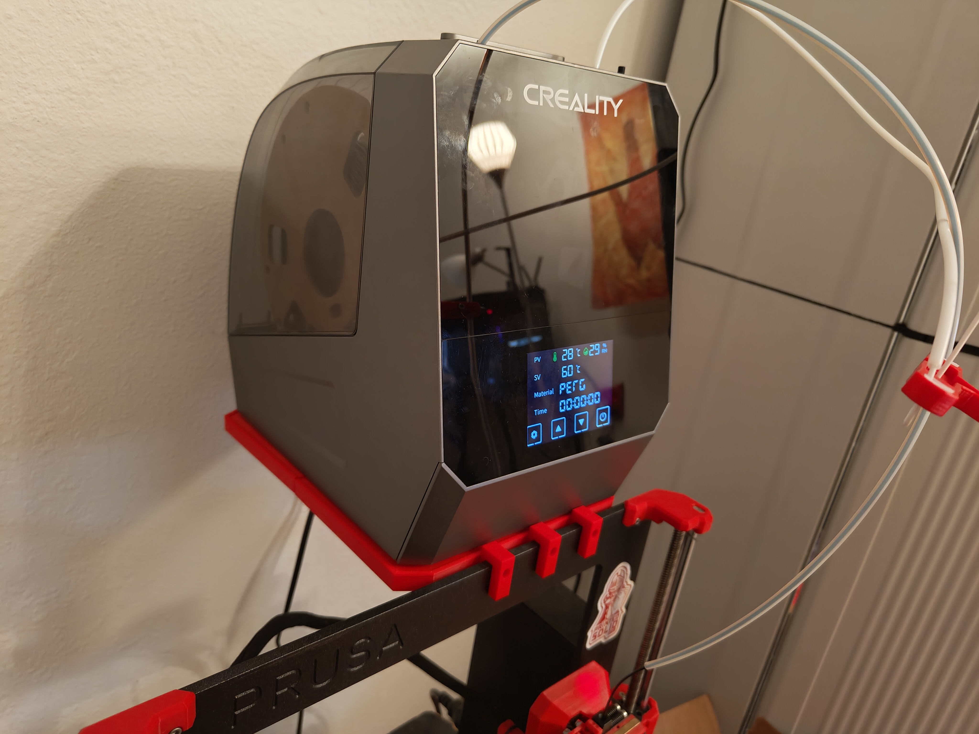 Shelf for Creality Space Pi Dual-Spool Filament Dryer Box on Prusa MK3 ...