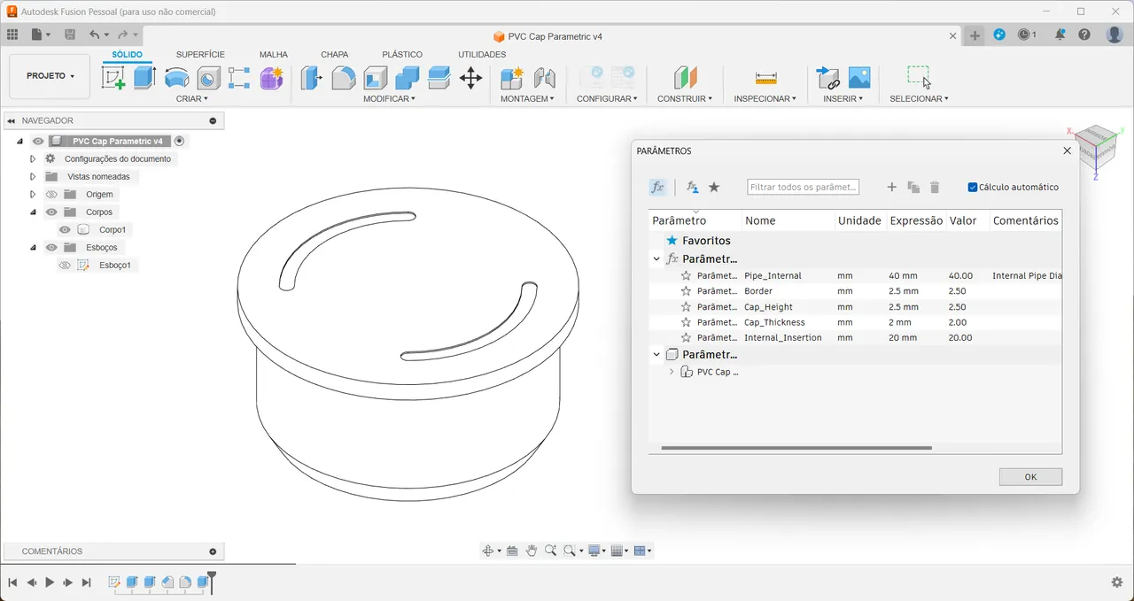 PVC Pipe Cap/Plug/Cover Parametric by Raphael Eduardo | Download free ...