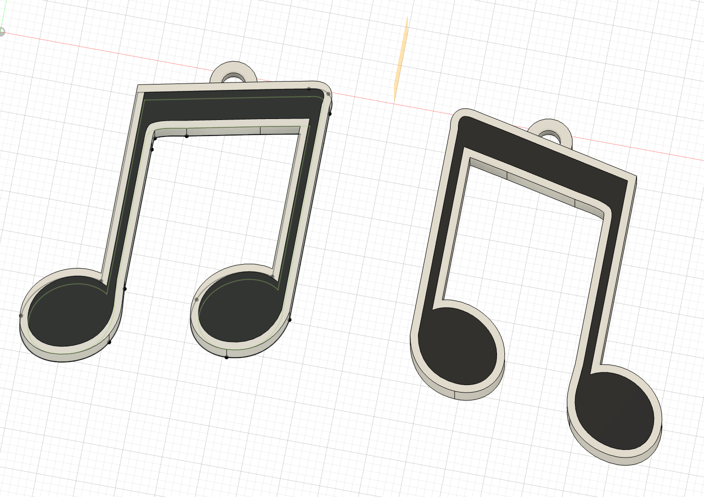 Music Note Earrings by neverkn0wsb357 | Download free STL model ...