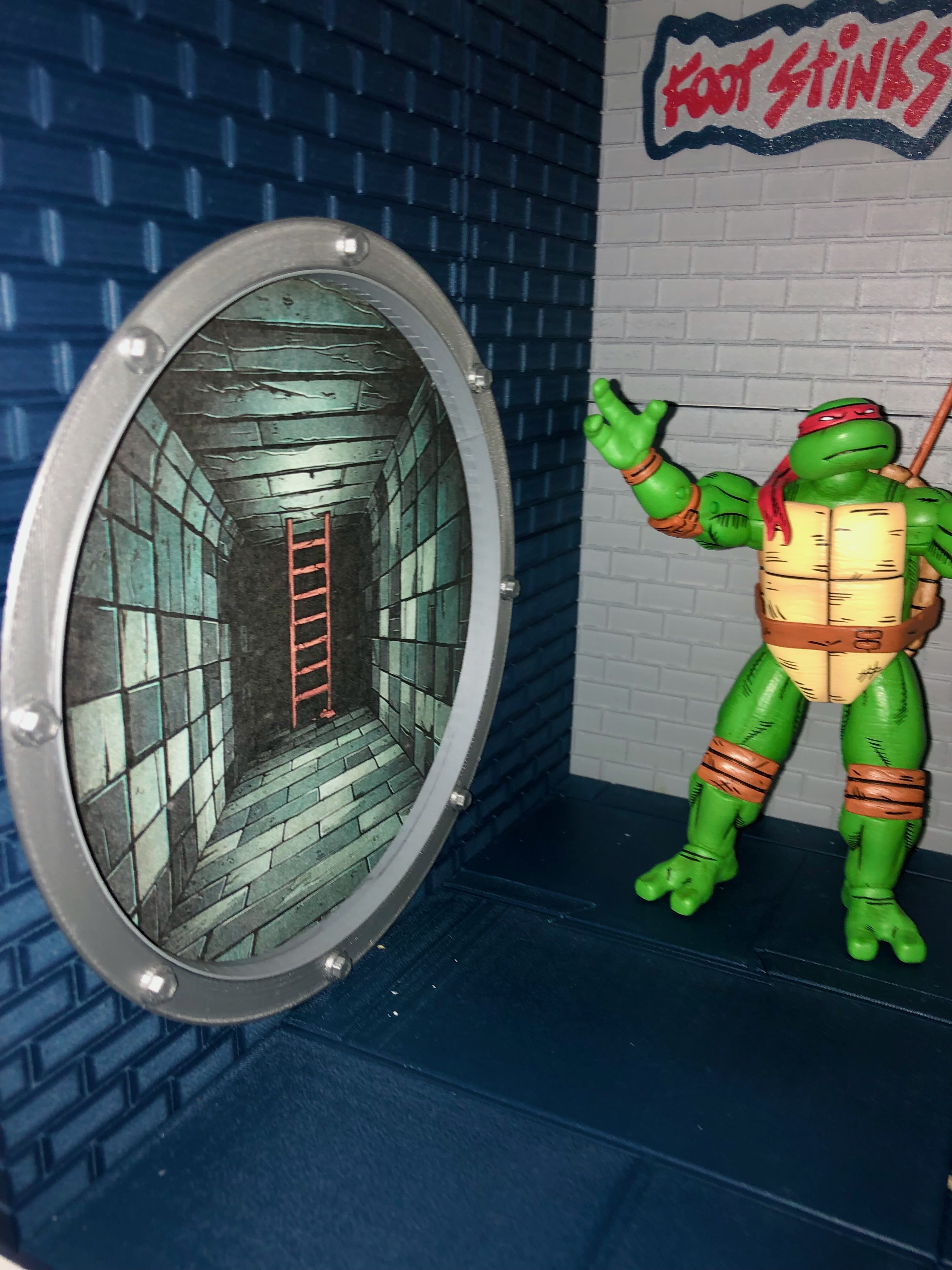 Teenage Mutant Ninja Turtles Sewer Diorama / Playset IKEA BIlly 40cm ...
