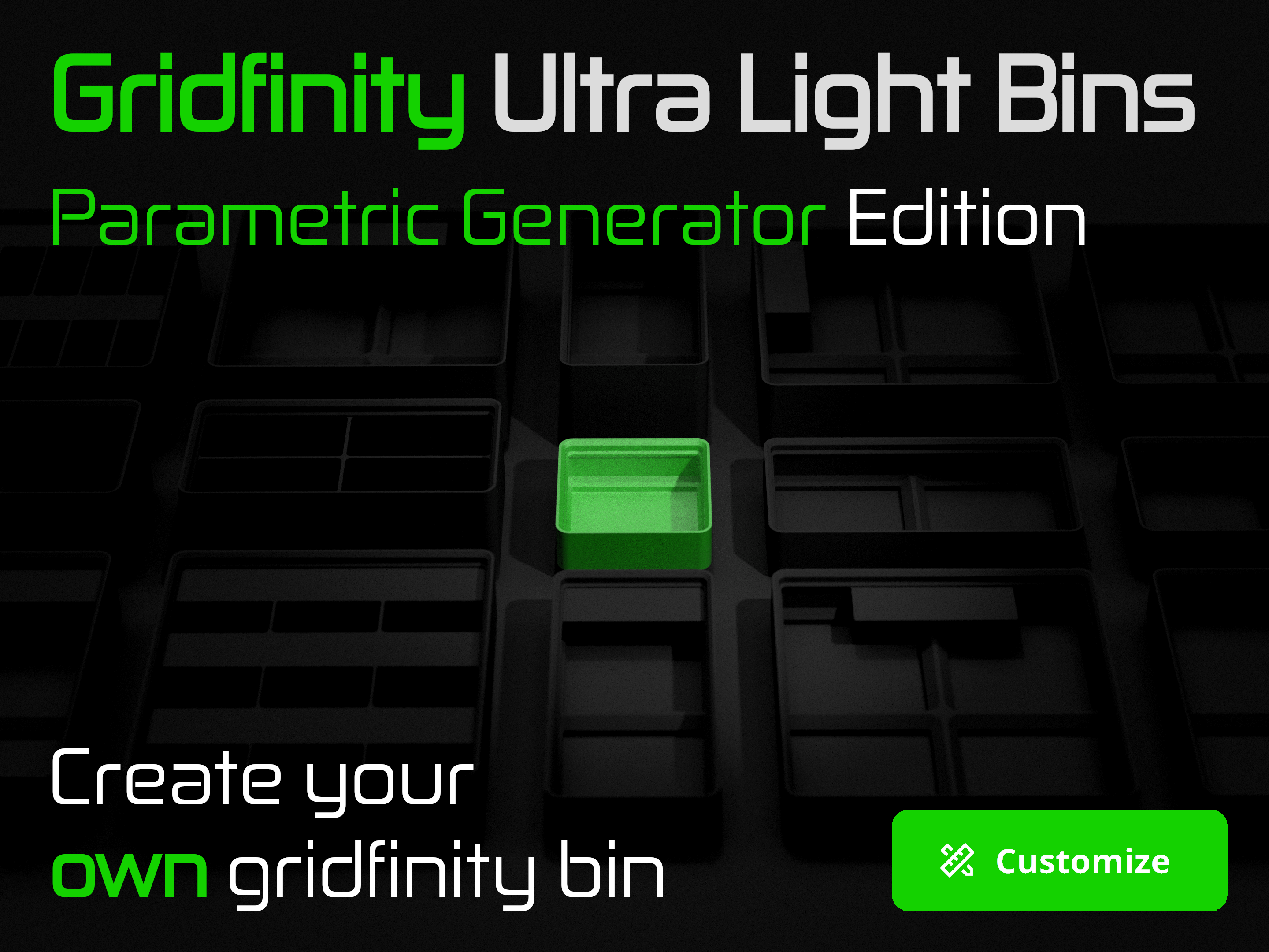 Gridfinity Ultra Light Bin Generator by HuMa | Download free STL model ...