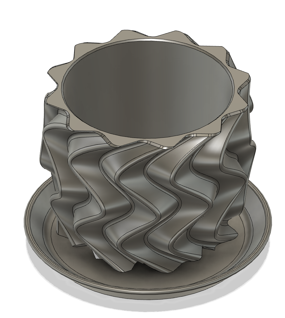 Modern plant pot with drainage and plate by Prusamini+ | Download free ...