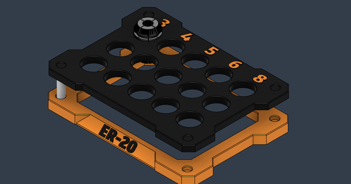 ER Collet Rack ER20 3mm - 8mm x3 ER collet organiser by Kaszshima67 ...