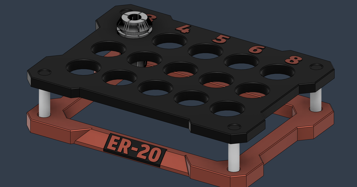 ER Collet Rack ER20 3mm-8mm x3 ER collet organiser MULTICOLOUR by ...