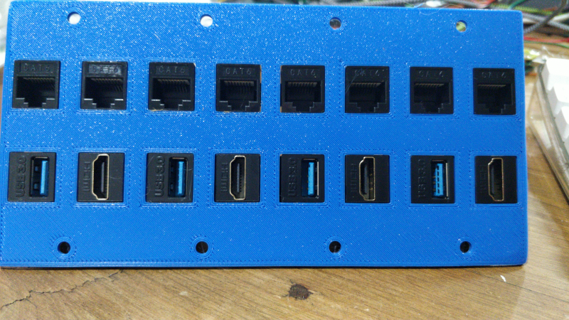 16 port keystone plate for 2U rack mounting by ScaredyCat | Download ...