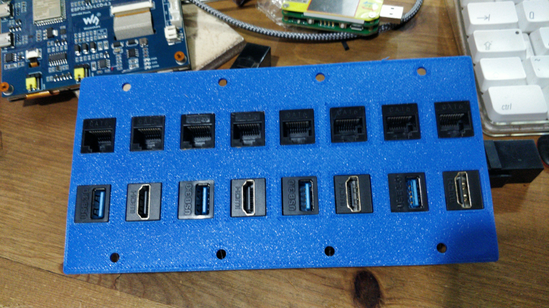 16 port keystone plate for 2U rack mounting by ScaredyCat | Download ...