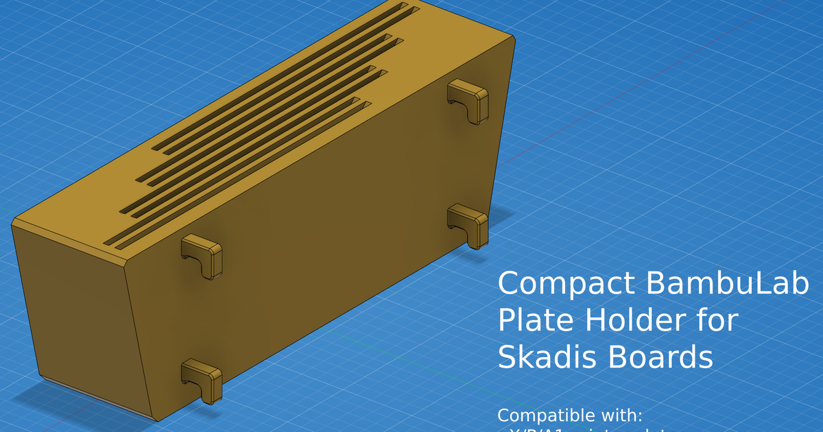 Compact Bambu Lab Plate Holder for Skadis Boards (X1/P1/A1) by ...