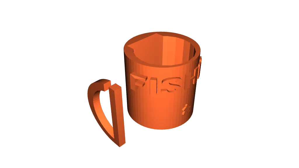 FISHING MUG WITH REMOVABLE HANDLE by XMX.PL | Download free STL model ...
