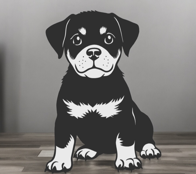 2D dog wallart decoration by Rott3D | Download free STL model ...