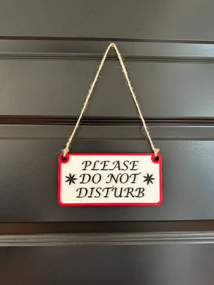 Polite "Do Not Disturb" door sign. by jimkata | Download free STL model ...