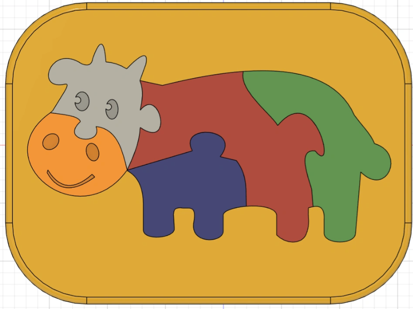 Cow - Puzzle for Kids by ideat0m | Download free STL model | Printables.com