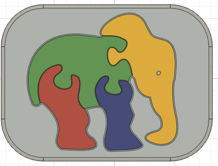 Elephant puzzle for kids by ideat0m | Download free STL model ...