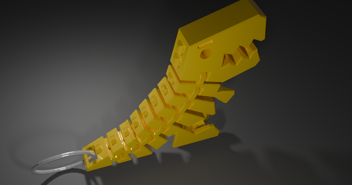 Flexi Rex with stronger links and Keychain by Nando | Download free STL ...