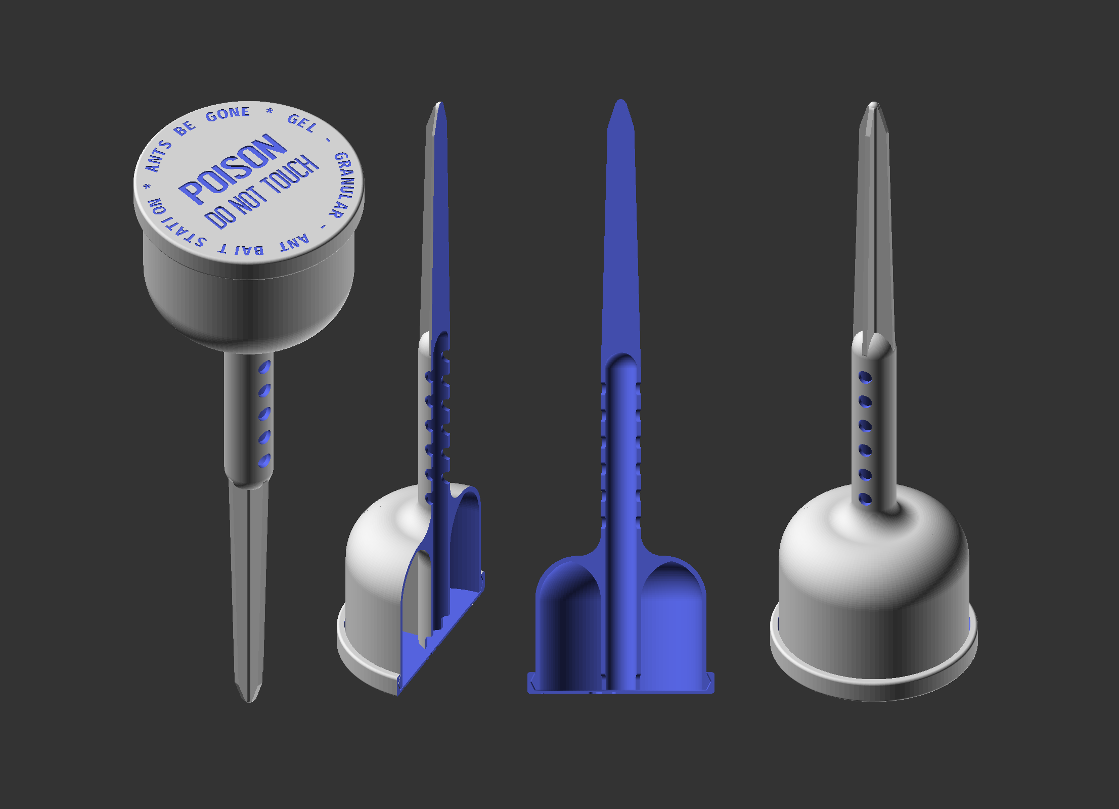 Garden Ant Bait Station Stake by rmfms | Download free STL model ...