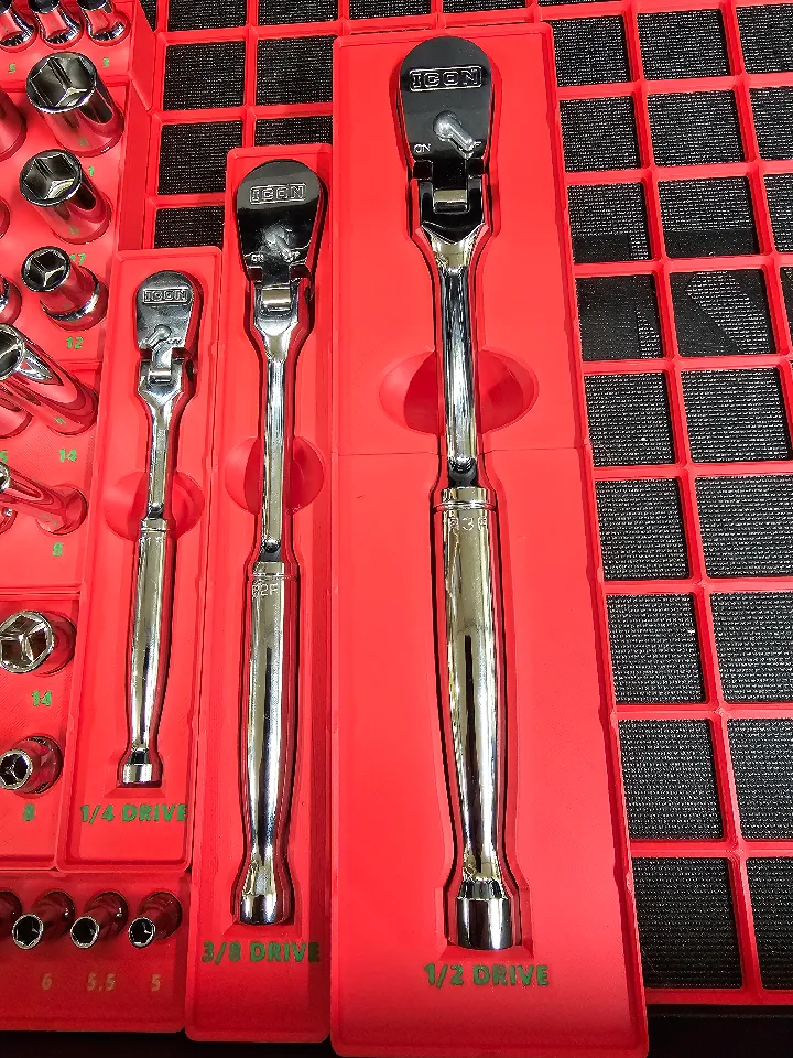 ICON 1/2 in. Drive Flex Head Ratchet Storage For Gridfinity by Ghostrider | Download free STL ...