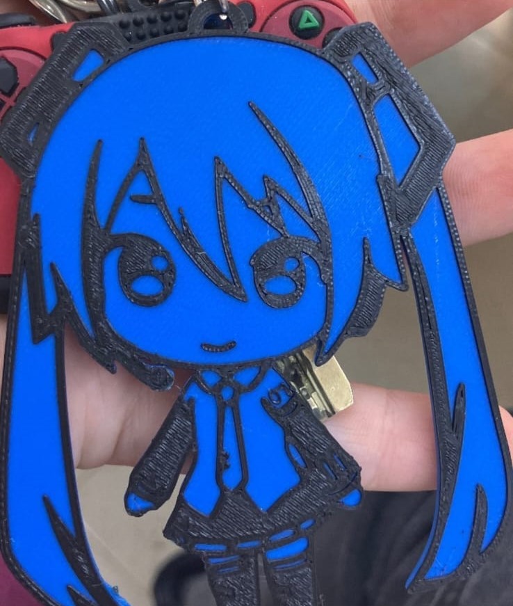 Hatsune Miku keychain with color swap (dual color) by I_make_things ... Hatsune Miku keychain with color swap (dual color) by I_make_things ...