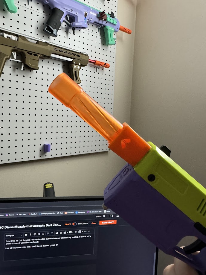 HC Diana Muzzle that accepts Dart Zone Rifling Devices by RedCowl | Download free STL model ...