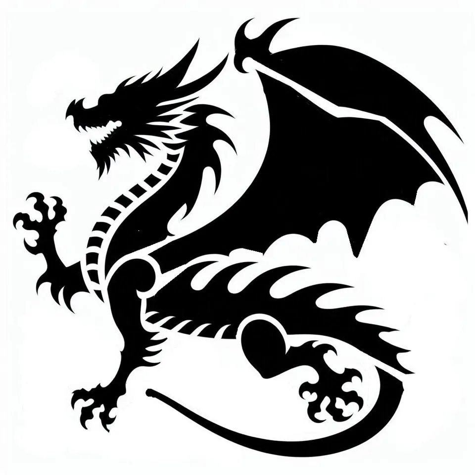 Stencil: Dragon by Nina Máčová | Download free STL model | Printables.com
