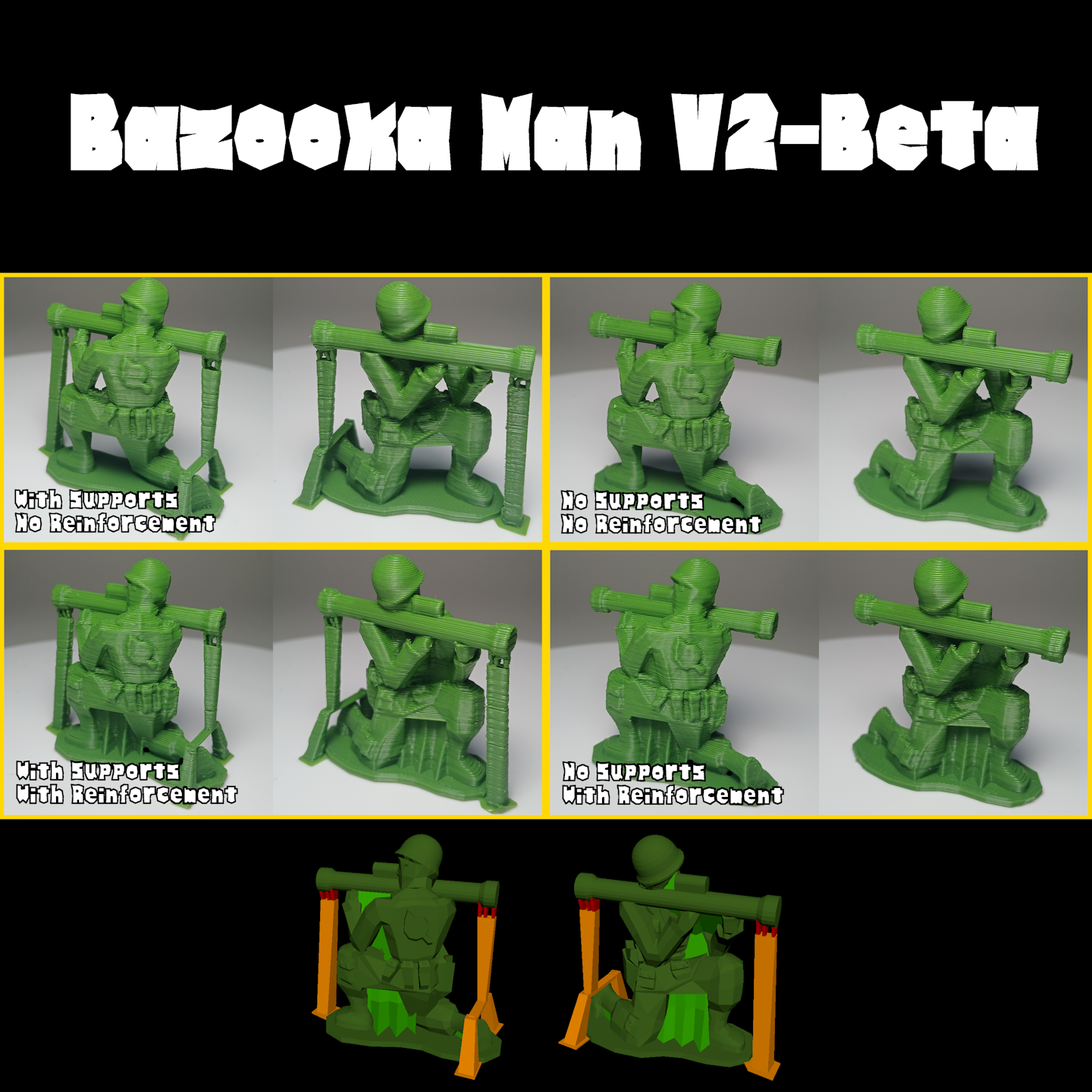 Lowpoly Armies - WW2 Bazooka Man V2-Beta Extra Sturdy Army Men Toy ...