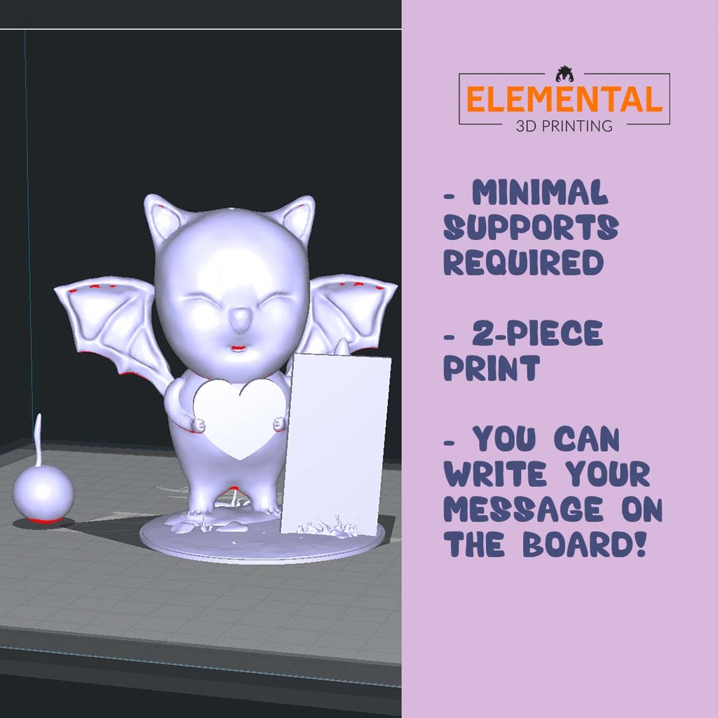 Valentine Moogle from Final Fantasy by elemental3dprinting | Download ...