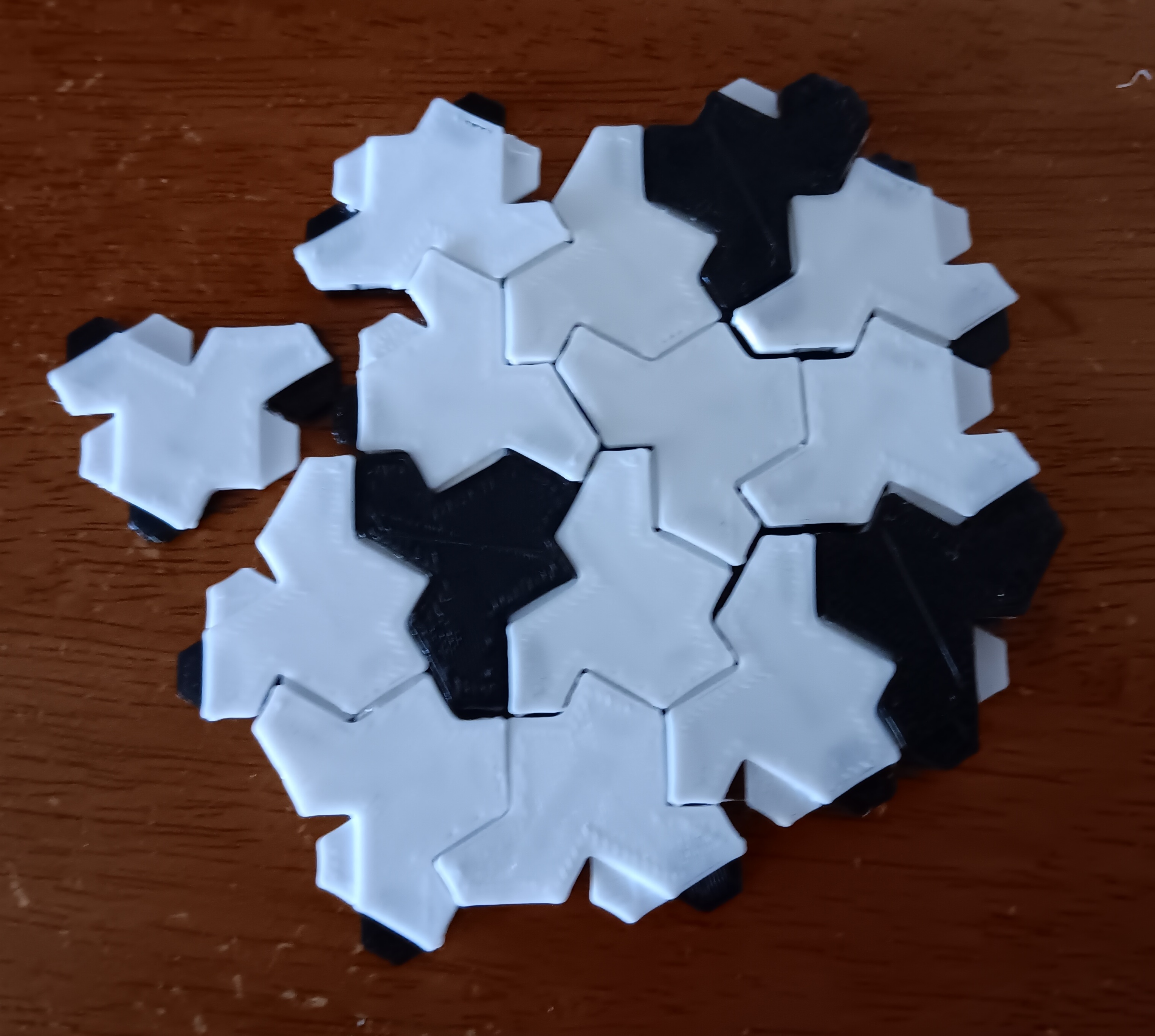 Aperiodic monotile or "einstein" tile with hidden tabs by Paul Callahan ...