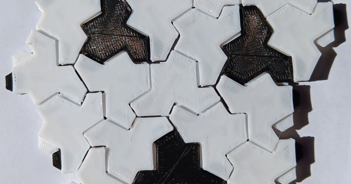 Aperiodic monotile or "einstein" tile with hidden tabs by Paul Callahan ...