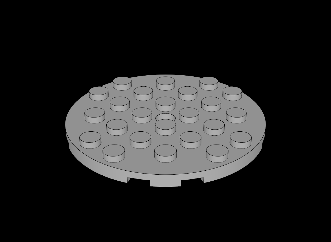 Lego Compatible (11213.dat) Plate 6 x 6 Round with Hole and Snapstud by ...