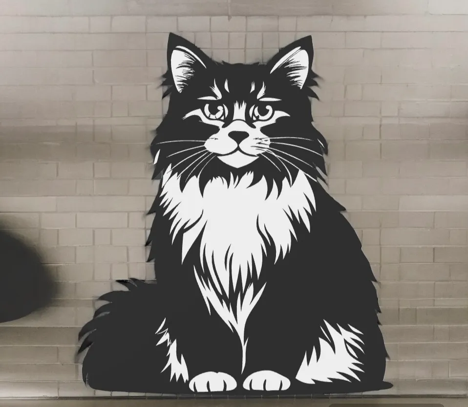 2D collection cute cats wall decoration by Rott3D | Download free STL ...