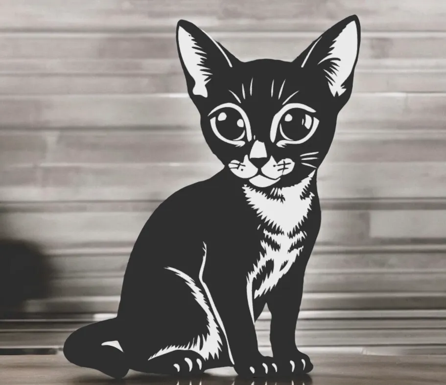 2D collection cute cats wall decoration by Rott3D | Download free STL ...