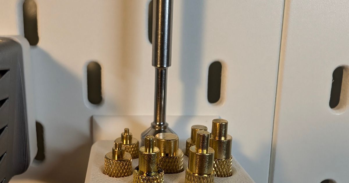 Heat set inserts holder for Gridfinity by Paradox | Download free STL model | Printables.com