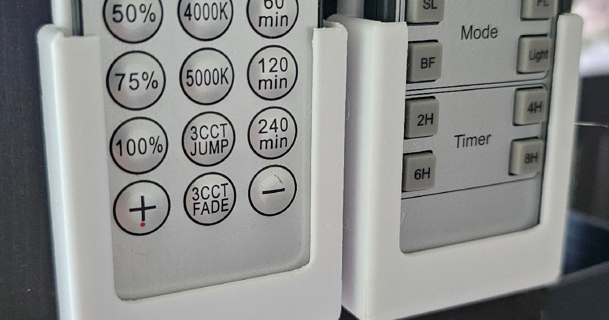 Wall Mount for 40x7mm Card sized remotes (MultiClip) by layershifter ...