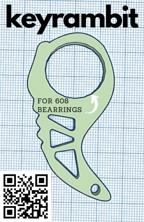 Keyrambit (for 608 bearrings) by CustomizAction | Download free STL ...