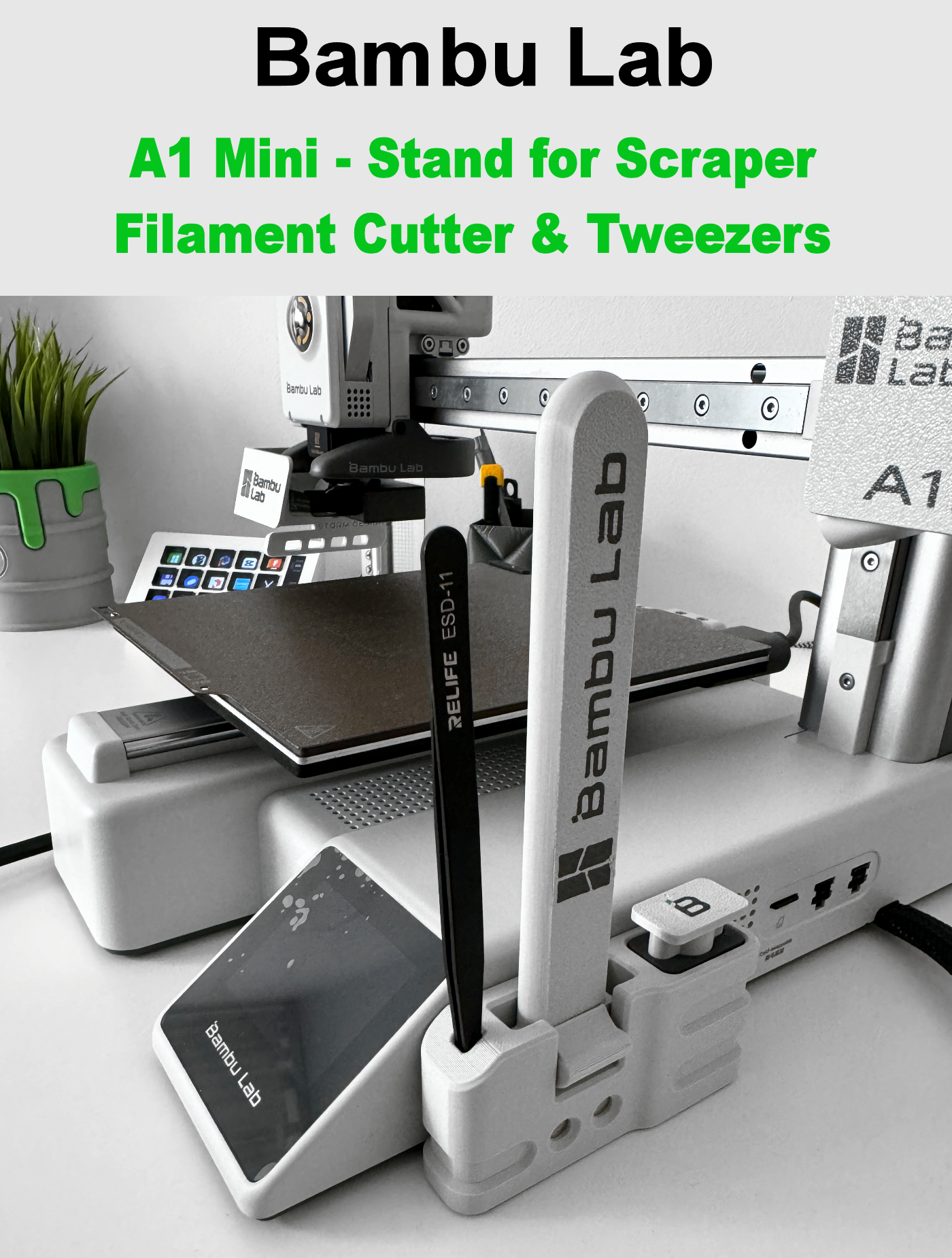 Bambu Lab A1 Mini - Stand for Scraper, Filament Cutter & Tweezers by ...
