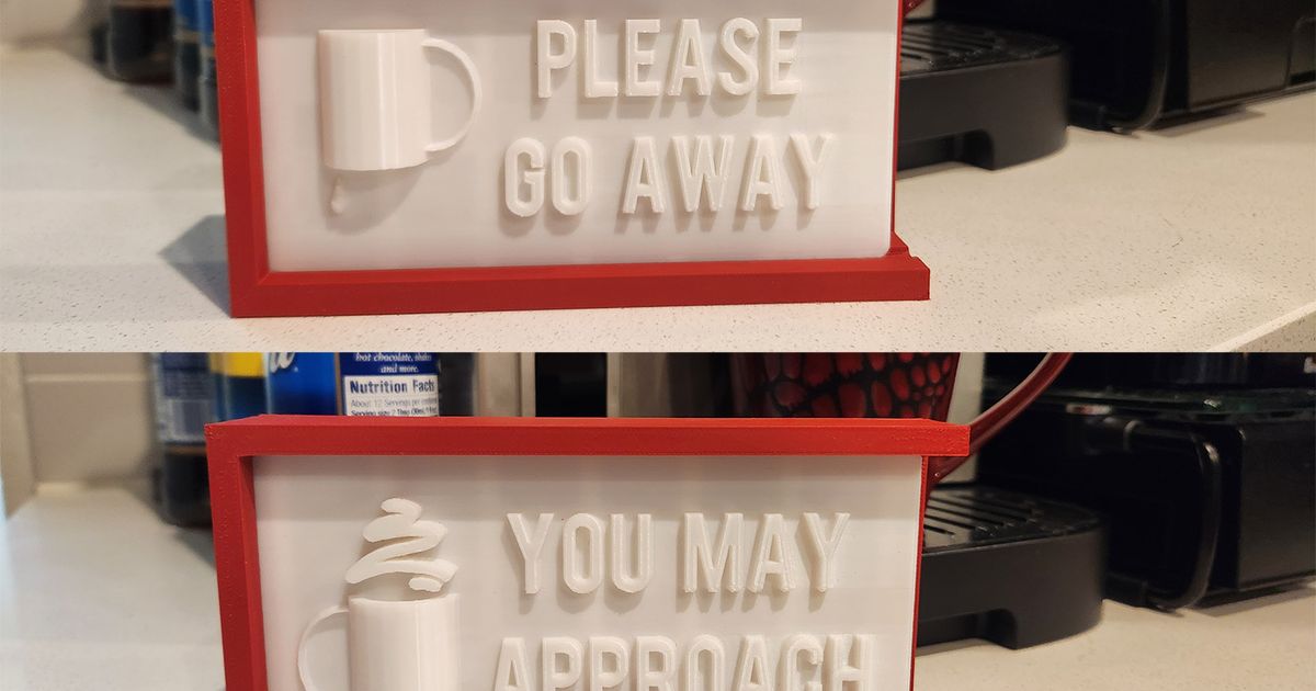 Coffee Status Warning Sign Set by Ominous Fyxen | Download free STL ...