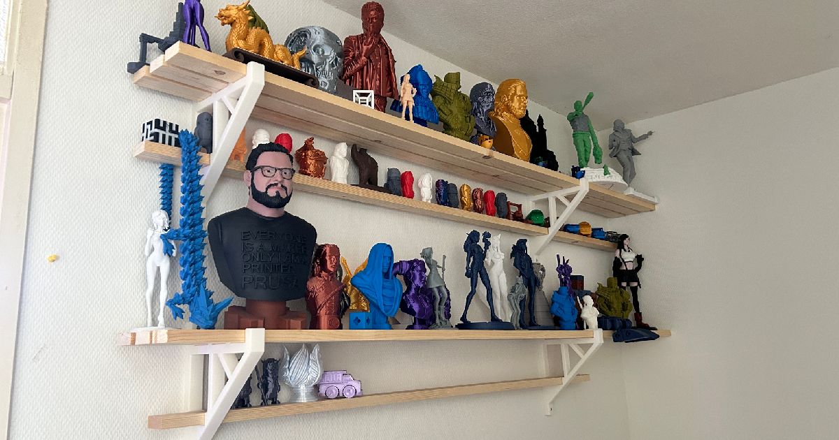 Simple Wall Shelf with double storage space by Zachary3Dprints ...