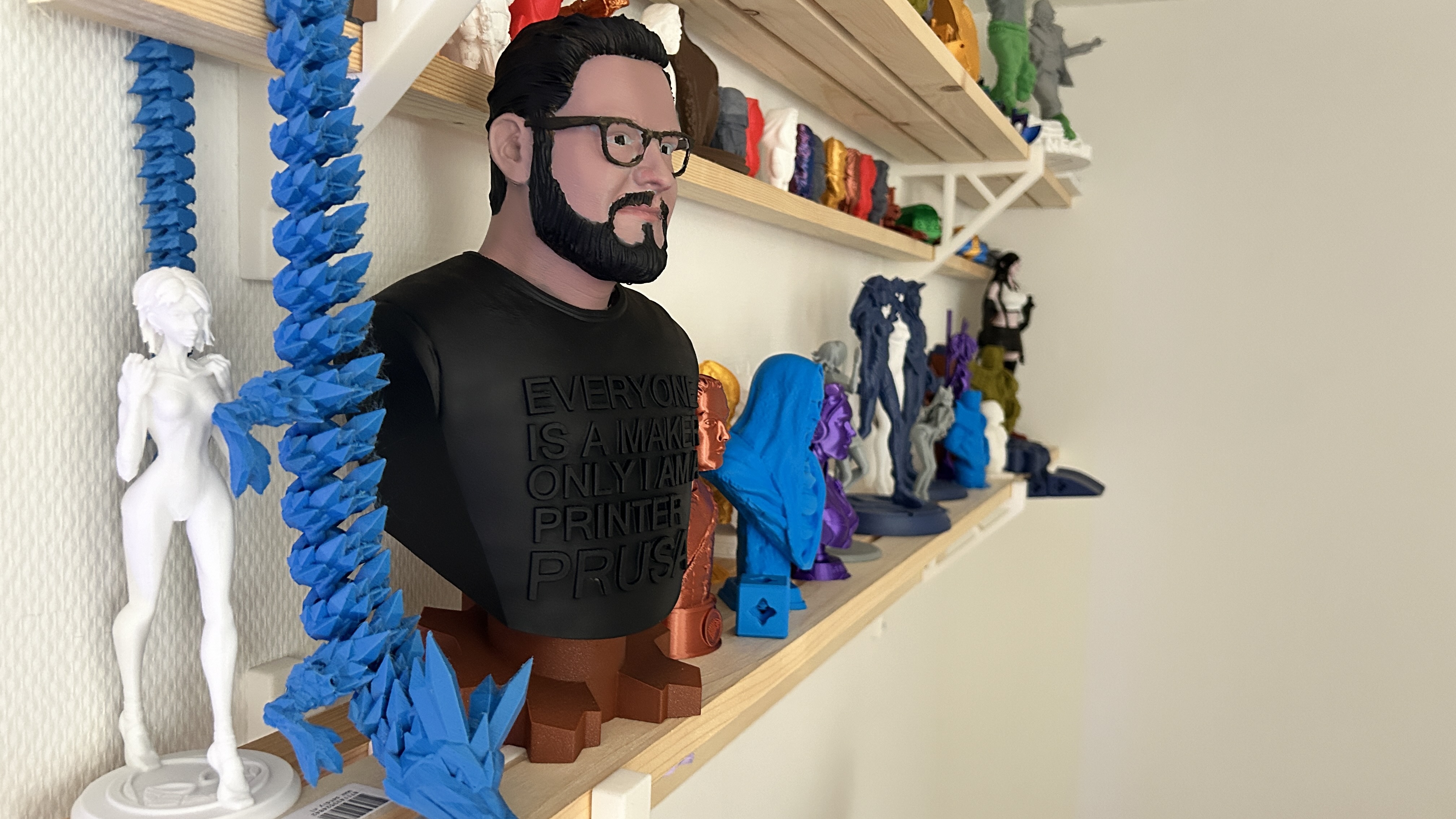 Simple Wall Shelf with double storage space by Zachary3Dprints ...