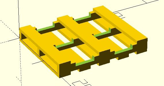 OpenSCAD parametric pallet generator by AudienceOfOne | Download free ...