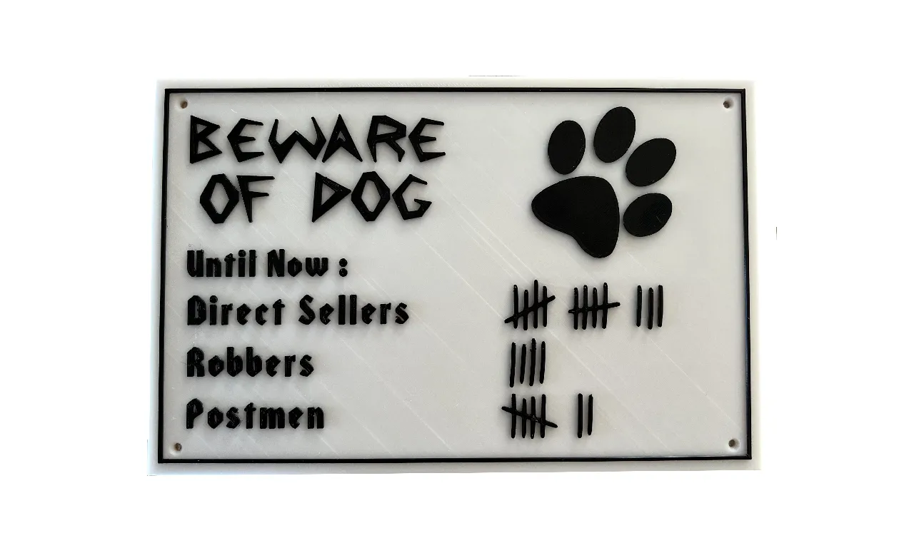 Beware of Dog Sign by Ninomalbinho | Download free STL model ...